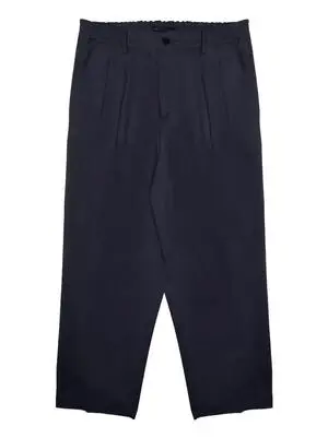LOW BRAND Pleated Elasticated-waistband Trousers - Blue