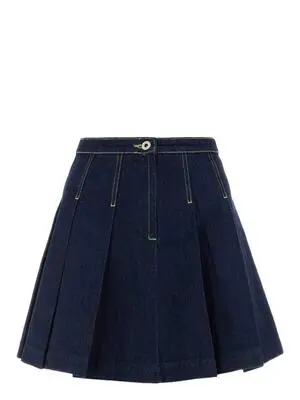 Kenzo Pleated Denim Mini Skirt - Black