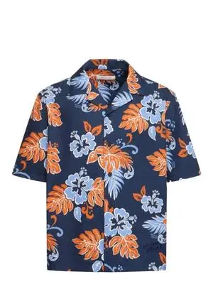 Maison Kitsuné Short-sleeved Printed Shirt - Blue