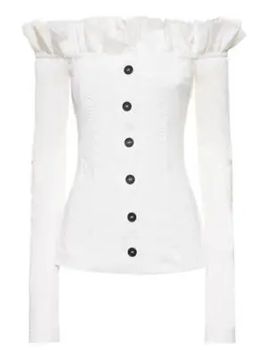 PHILOSOPHY DI LORENZO SERAFINI Philosophy Di Lorenzo Serafini Ruffled Neckline Button Front Blouse