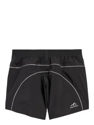 Balenciaga Techwear Tracksuit Shorts With Reflective Piping - Black