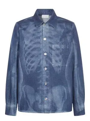 Off-White Buttoned Long-sleeved Shirt - Blue