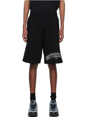 Givenchy Cotton Shorts With Logo Embroidery - Black