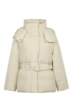 Acne Studios Belted Padded Hooded Jacket - Faded Gray