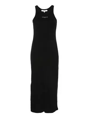 Maison Kitsuné Ribbed Logo Tank Dress - Black