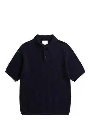 Norse Projects Waffle-knit Polo Shirt - Black