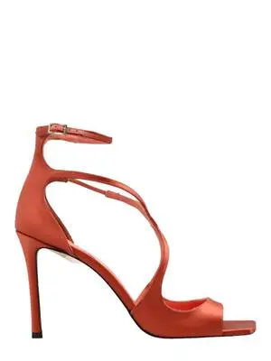 JIMMY CHOO Open Toe Stiletto Sandals With Buckle Detail - Red