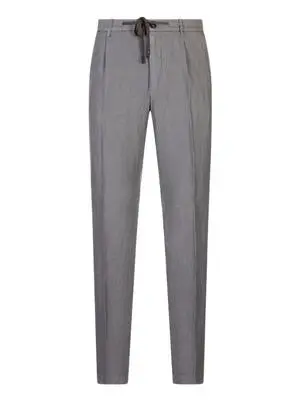 Peserico Pleated Drawstring Trousers - Gray