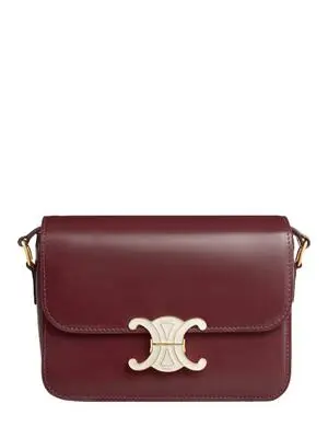 Celine Teen Triomphe Bag In Shiny Calfskin - Red