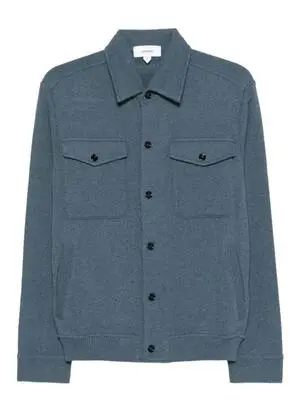LARDINI Buttoned Pocket Cotton Jacket - Blue