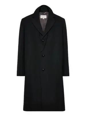 MAISON MARGIELA Raw-edge Single-breasted Coat - Black
