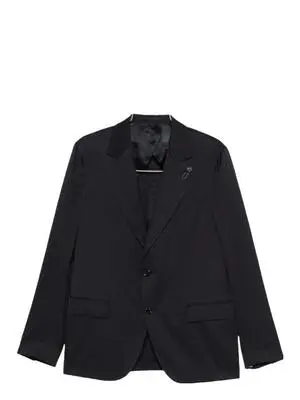 LARDINI Single-breasted Cotton Suit - Black