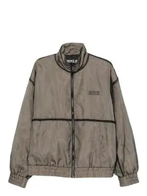 Versace Logo-print Zip-up Jacket - Gray