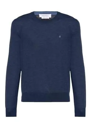 Alexander McQueen Crew Neck Wool Sweater - Blue