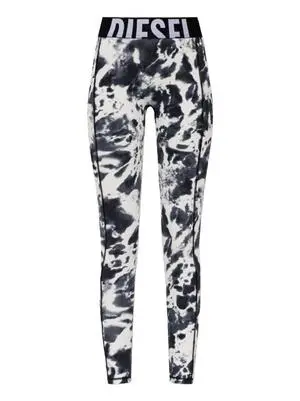 DIESEL® Abstract-pattern Leggings - White/black