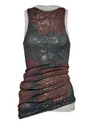 MAISON MARGIELA Asymmetrical Draped Sequined Top - Grey