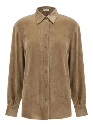 Brunello Cucinelli Corduroy Snap-button Shirt - Brown