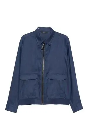 Brioni Long Sleeve Zip-up Jacket - Blue