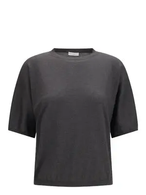 Brunello Cucinelli Short Sleeve Round Neck T-shirt - Black