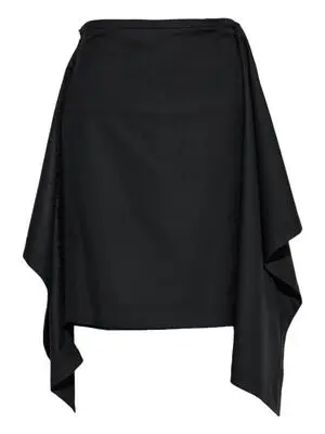 Alexander McQueen Asymmetric Pleated Skirt With Decorative Buttons - Black