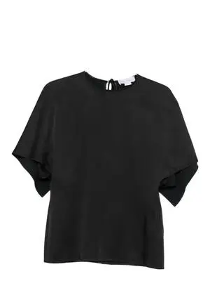 Stella McCartney Asymmetrical Crew Neck Top With Back Tie Detail - Black