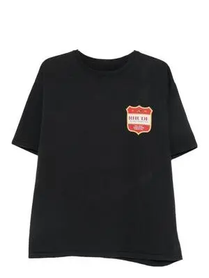 Rhude Logo Printed Crewneck T-shirt - Black