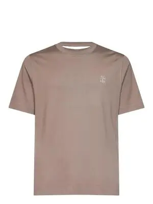Brunello Cucinelli Brunello Cucinelli Logo Embroidered Crewneck T-Shirt No