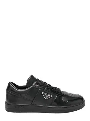Prada Downtown Leather Sneakers - Black