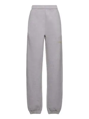 Attico Elastic Waist Sweatpants With Letter Pattern - Gray