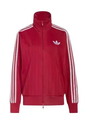 Adidas Track Jacket With Stripe Detail - Red