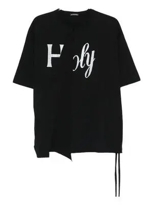 ANN DEMEULEMEESTER Asymmetrical Graphic Print T-shirt - Black