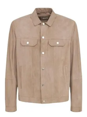 BRUNELLO CUCINELLI Leather Shirt Jacket