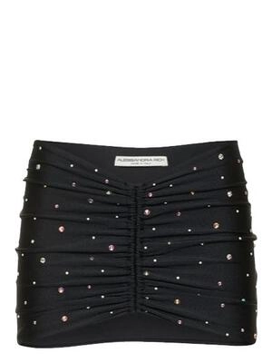 ALESSANDRA RICH Alessandra Rich Embellished Ruched Mini Skirt