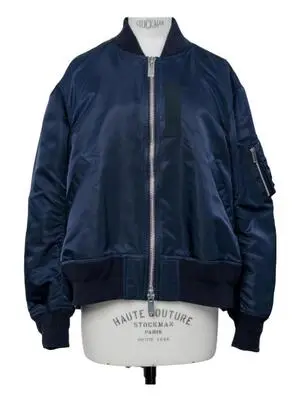 Sacai Sacai Zip-Up Bomber Jacket Navy