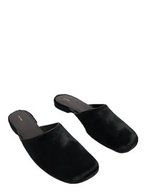 THE ROW Penelope Pony Skin Flat Mules Black