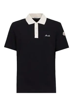 MONCLER Embroidered Logo Cotton Polo Shirt 