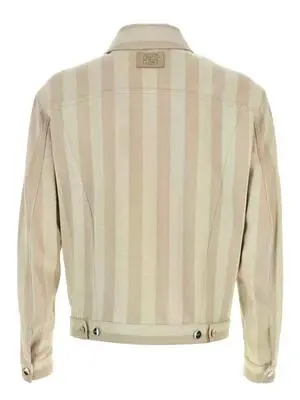 Fendi Striped Denim Jacket - Neutrals