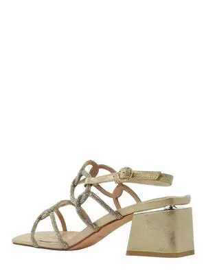 ALMA EN PENA Sara Crystal-embellished Sandals - Gold