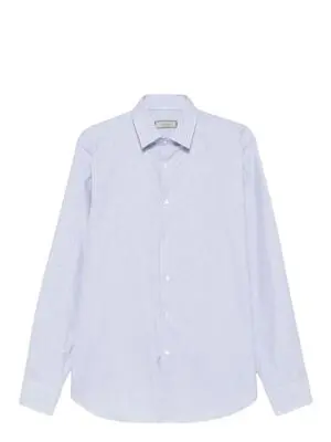 Canali Checked Cotton Shirt - Light Blue