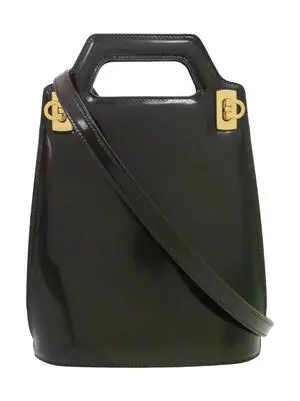 FERRAGAMO Wanda Top Handle Bag - Black