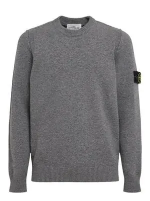 Stone Island Wool Blend Crewneck Sweater - Gray