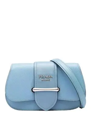 Prada Saffiano Sidonie Mini Crossbody Bag - Blue