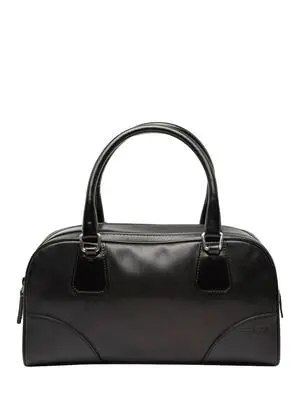 Prada Soft Calf Bowling Bag Handbag - Black