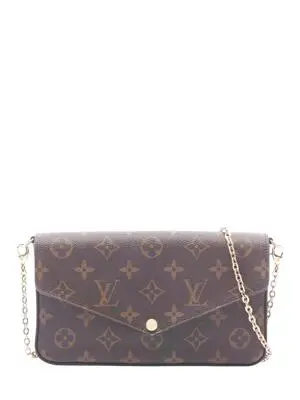 LOUIS VUITTON Monogram Pochette Felicie Crossbody Bag - Brown