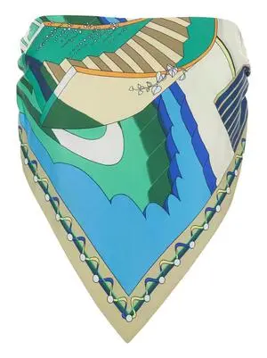 Tory Burch Printed Silk Scarf Top - Blue