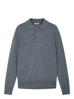 Canali Long-sleeve Polo Shirt - Medium Gray