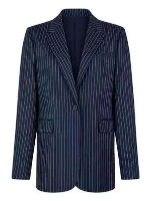 Pinko Pinstripe Single-breasted Blazer - Blue