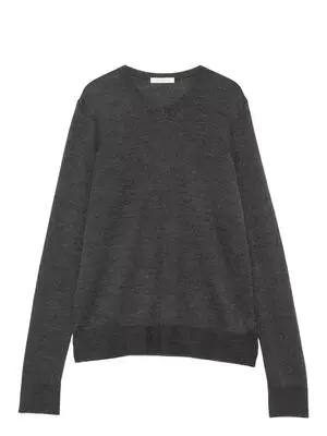 THE ROW V-neck Long-sleeve Sweater - Grey