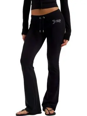 Juicy Couture Diamanté Logo Low-rise Track Pants - Black