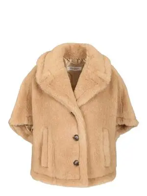 Max Mara Corvino Cape In Alpaca And Cashmere - Cream